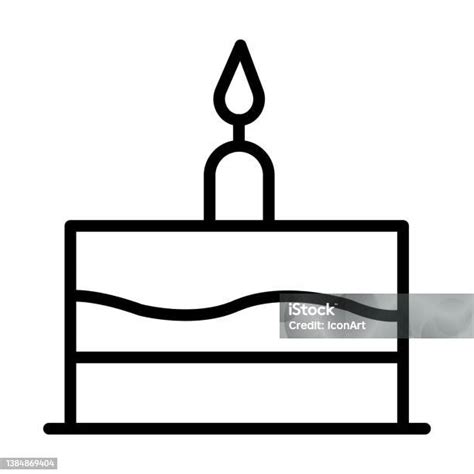 파티 컬렉션에서 생일 케이크 아이콘 얇은 선형 생일 케이크 생일 흰색 배경에 고립 된 케이크 윤곽 아이콘 라인 벡터 생일 케이크 기호 웹 및 모바일 기호 0명에 대한 스톡