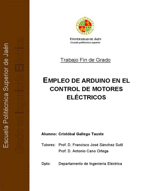 Control Y Regulación De Motores Eléctricos Mediante Arduino Pdf