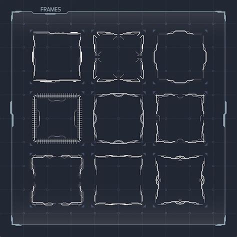 Premium Vector SciFi Ui Square Frames