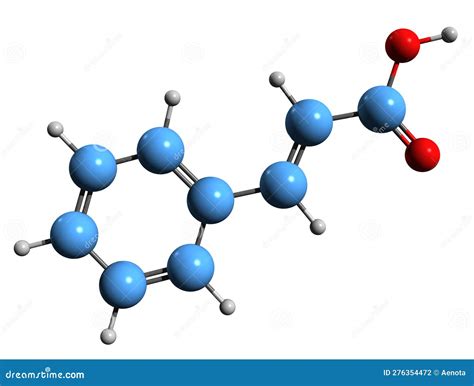 3d Image Of Cinnamic Acid Skeletal Formula Stock Illustration