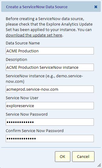 Configuring A Servicenow Data Source Explore Analytics The Wiki Configuring A Servicenow Data Source Explore Analytics The Wiki