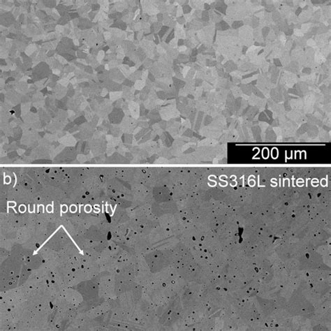 Sem Images Showing Large Recrystallised Microstructures In The A Ss316l