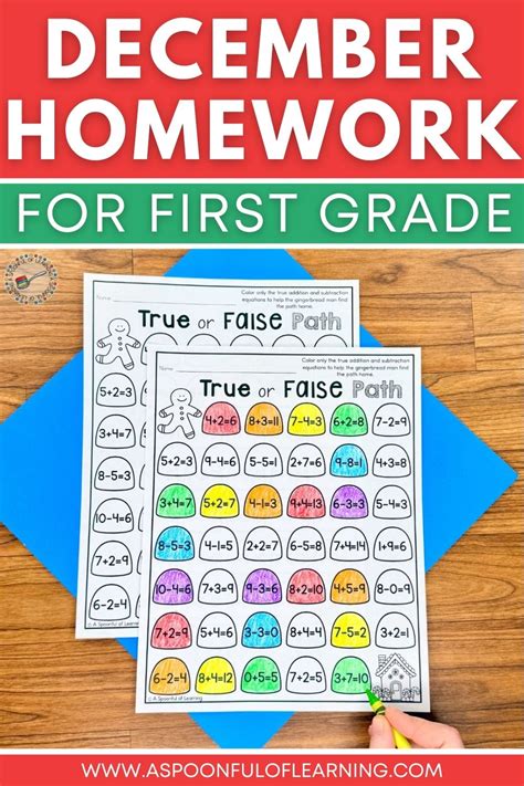 December Homework For First Grade A Spoonful Of Learning