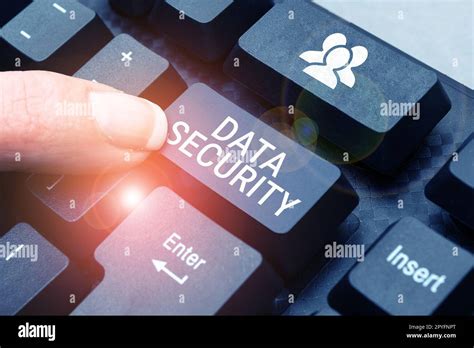 Hand Writing Sign Data Security Internet Concept Confidentiality Disk Encryption Backups