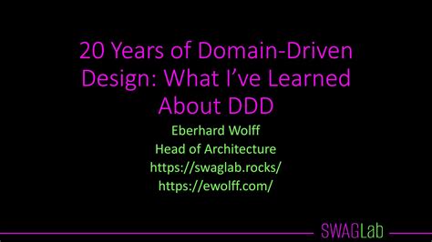 20 Years Of Domain Driven Design What Ive Learned About Ddd Speaker