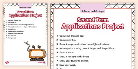 Grade 1 Coding And Robotics Second Term Application Project