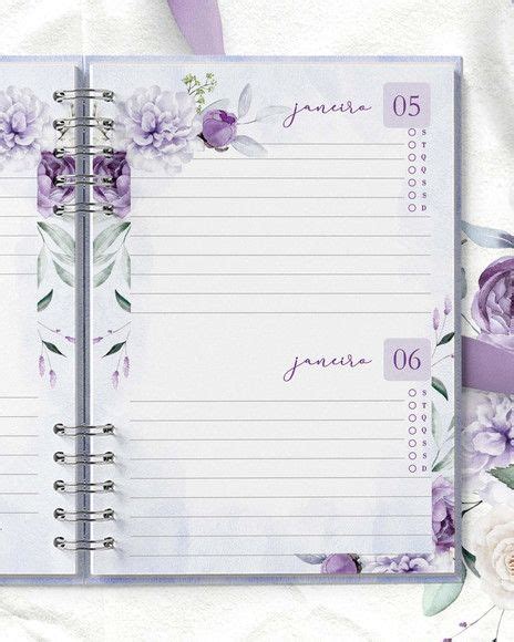 Arquivo Digital Agenda Permanente 2 Dias Por Página Violeta Elo7 Produtos Especiais Datas