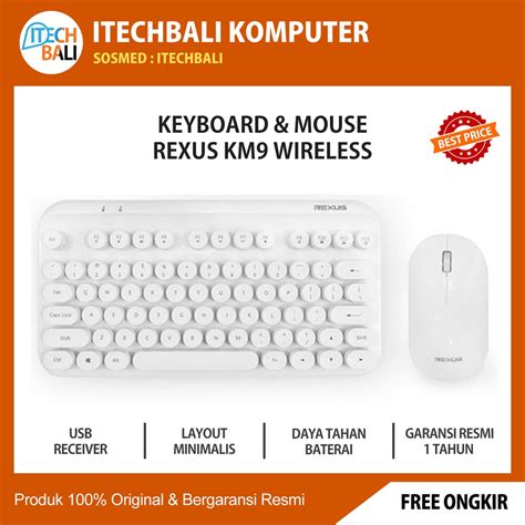 Rexus Km9 Combo Wireless Keyboard And Mouse White Itechbali Shopee Malaysia