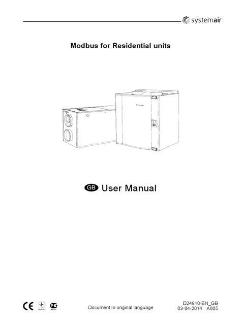 Modbus For Residential Units D24810 User Manual A005 Pdf Data Transmission