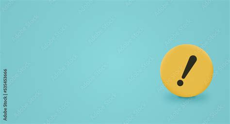 Warning Message Concept Represented By Exclamation Mark Icon Exclamation 3d Realistic Symbol In