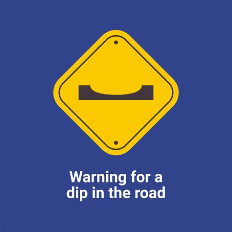 Warning Traffic Signs Warning For A Dip In The Road 45368035 Vector
