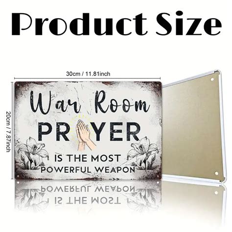 레트로 빈티지 금속 표지판 전쟁실 기도 가장 강력한 무기 가정 거실 침실 주방 욕실 카페 바 정원 차고에 적합 크리스마스 새해 추수감사절