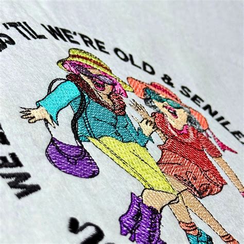 Old Lady Best Friends Embroidery Design Old Ladies Funny Friendship