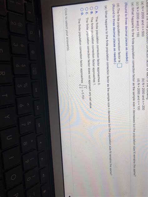 Solved When A Population Is Finite The Formula That