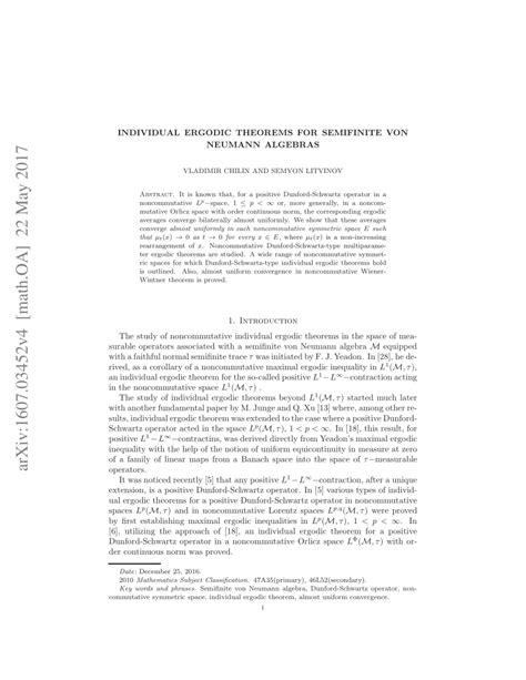 Pdf Noncommutative Individual Ergodic Theorems