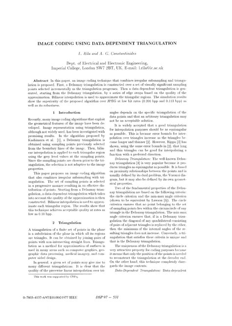 pdf image coding using data dependent triangulation