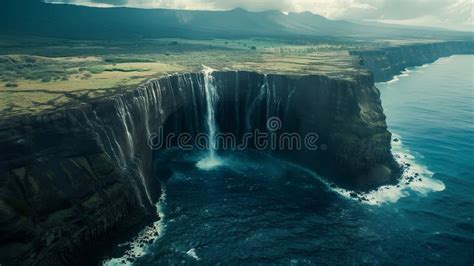 Underwater Waterfall Plunging Into The Abyss A Surreal Force Of Nature