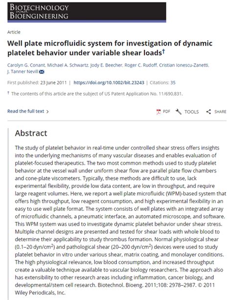Well Plate Microfluidic System For Investigation Of Dynamic Platelet