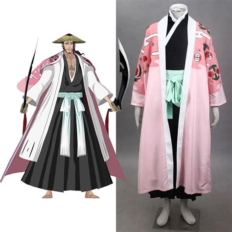 Bleach 8th Division Captain Outfit Kyoraku Shunsui Haori And Shihakusho Cosplay Costume