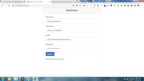 1 sign up tutorial membuat chat app dengan laravel 8 dan push