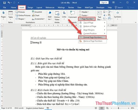 inserting page numbers and numbering pages in word