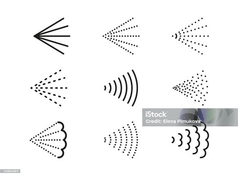 물 향수 페인트 또는 데오도란트에 증기 아이콘을 스프레이하십시오 가스 또는 에어로졸 안개를 흩어놓습니다 기호를 스프레이합니다 스팀 노즐이 흐릅니다 흰색 배경에 격리된 벡터