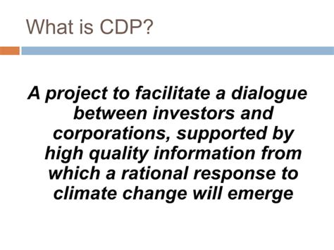 Carbon Disclosure Project Ppt