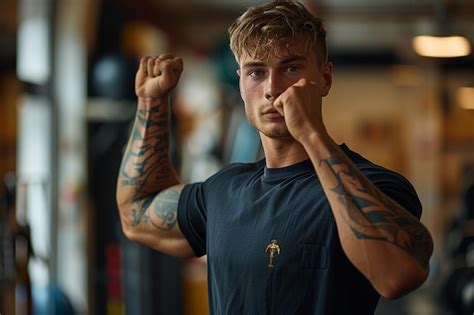 Athletic Fitness Model In A Gym Premium AI Generated Image