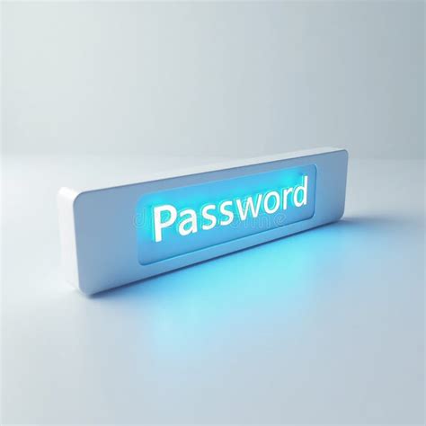 Illuminated Password Button On A White Background Signifying Security
