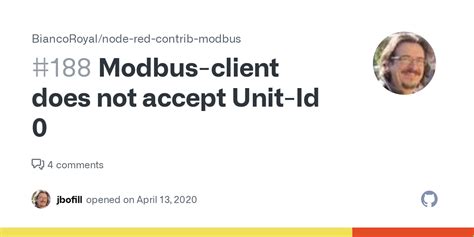 Modbus Client Does Not Accept Unit Id 0 · Issue 188 · Biancoroyalnode Red Contrib Modbus · Github