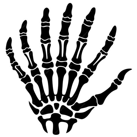 A Skeleton Hand Vector Silhouette On A White Background Premium Ai Generated Vector