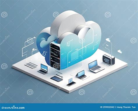 Navigating The Remote Data Storage In Future Stock Illustration
