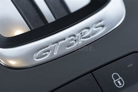 Silver Porsche 911 Gt3 Rs Script Badge Editorial Image Image Of