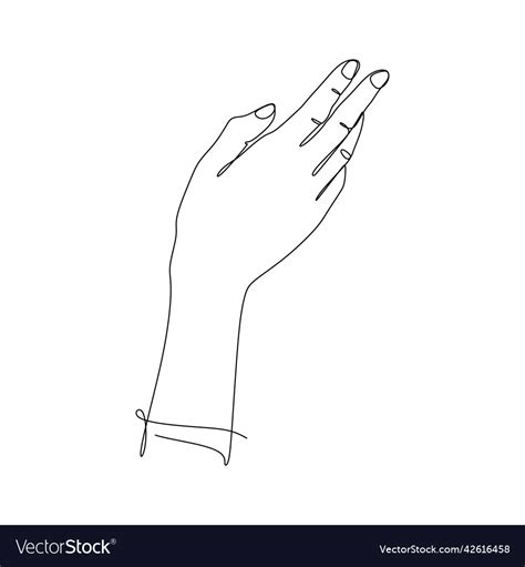 beautiful hand gesture single stroke drawing vector image