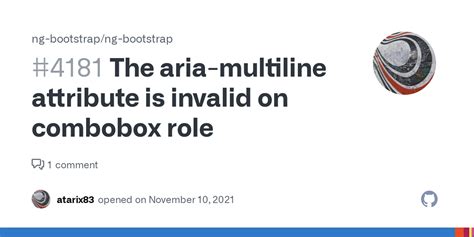 The Aria Multiline Attribute Is Invalid On Combobox Role Issue Ng Bootstrap Ng