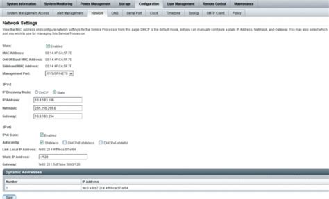 view and configure dual stack ipv4 and ipv6 network settings web