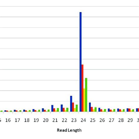 Size Distribution Of Mappable Short Rna Srna Reads Sample1