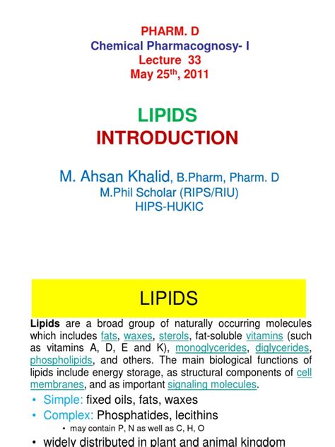 Pdf Lecture 33 Lipids Introduction Compatibility Mode Dokumentips