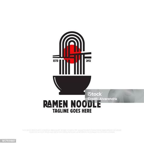 라면 국수 로고 디자인 벡터 음식과 음료 로고 아이콘 벡터 일러스트 일본 레스토랑 로고 아이디어에 가장 적합 라면 국수에 대한 스톡 벡터 아트 및 기타 이미지 Istock