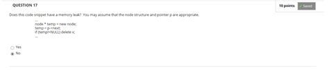 Solved QUESTION Points Saved Does This Code Snippet Chegg