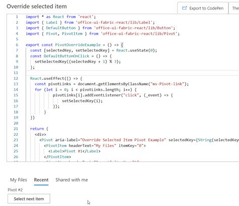 Pivot Override Selected Item Removes Default Click Behavior Issue Microsoft