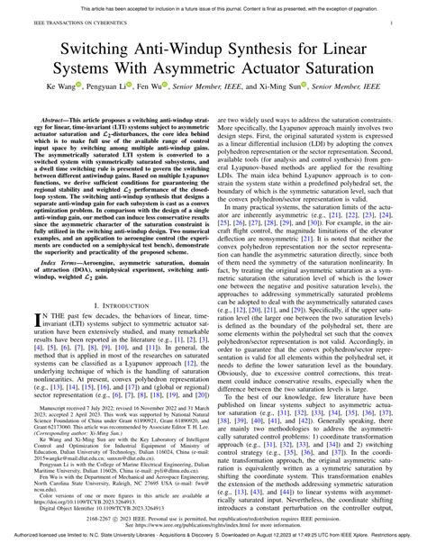 pdf switching anti windup synthesis for linear systems with