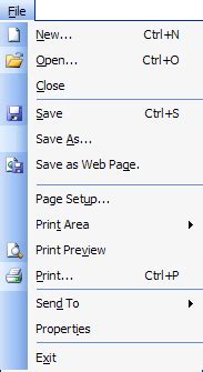 Using File Edit And View Menu Items In Microsoft Excel