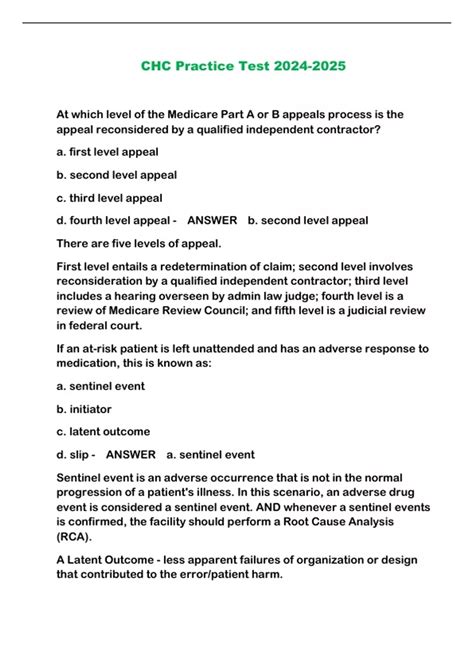 CHC Practice Test CHC Stuvia US