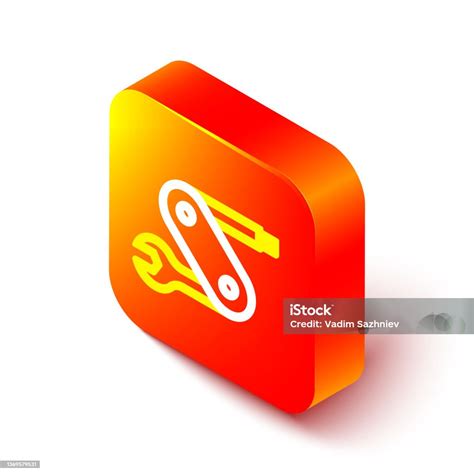 흰색 배경에 고립 된 등색 라인 스위스 군용 칼 아이콘 다목적 펜나이프 다기능 도구 주황색 정사각형 버튼 벡터 3차원 형태에 대한 스톡 벡터 아트 및 기타 이미지 Istock