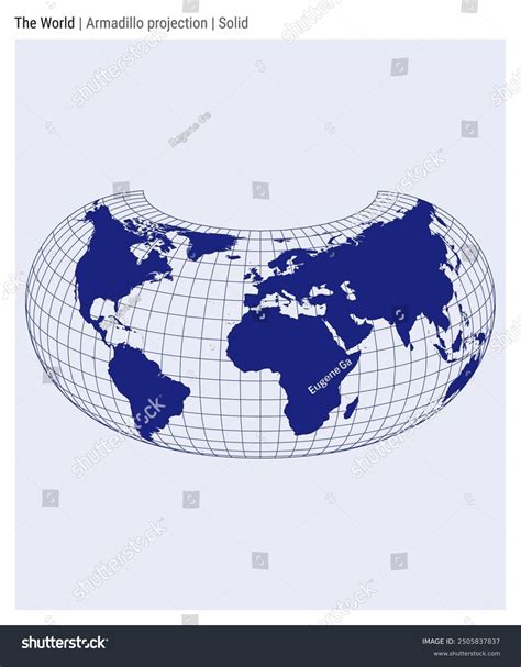 World Map Armadillo Projection Solid Style Stock Vector Royalty Free 2505837837 Shutterstock