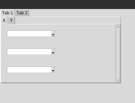 Python Scrollbar Canvas Is Displayed But Does Not Scroll Down Conflict Of Tabs And Frames