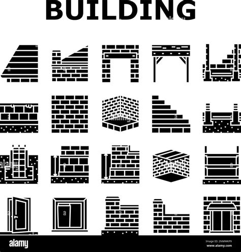Building House Structure Icons Set Vector Stock Vector Image And Art Alamy