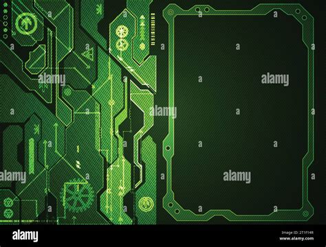 Abstract Green Digital Communication Technology Background Vector