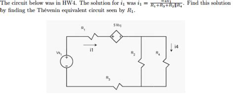 solved the circuit below was in hw4 the solution for i was